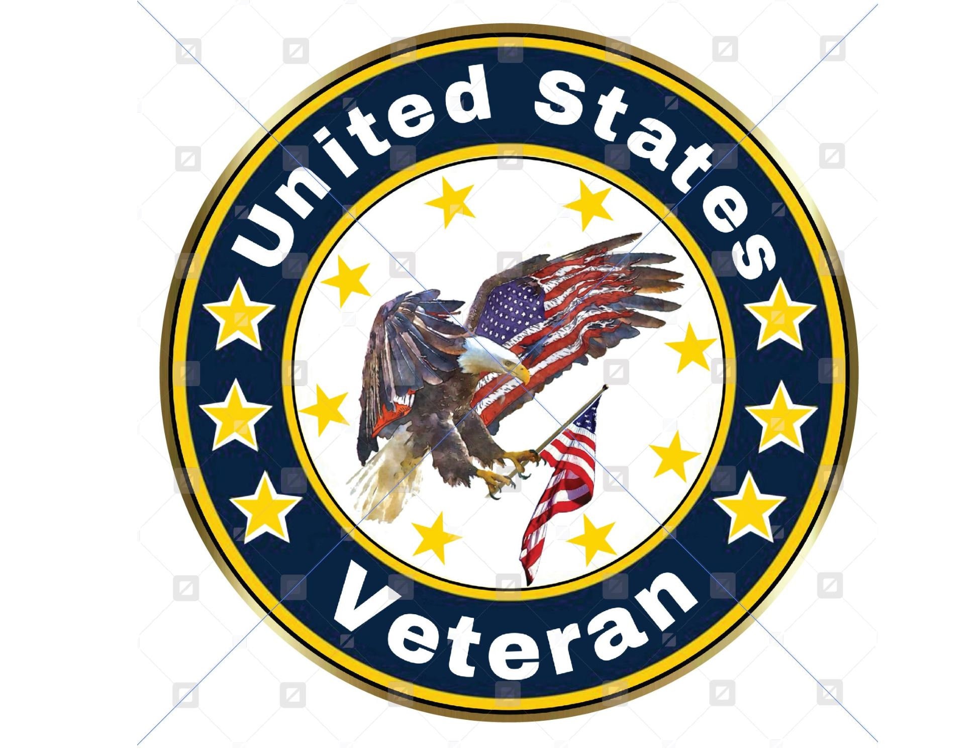 American Eagle Veteran Round Sign - Wreath Enhancement - Etsy