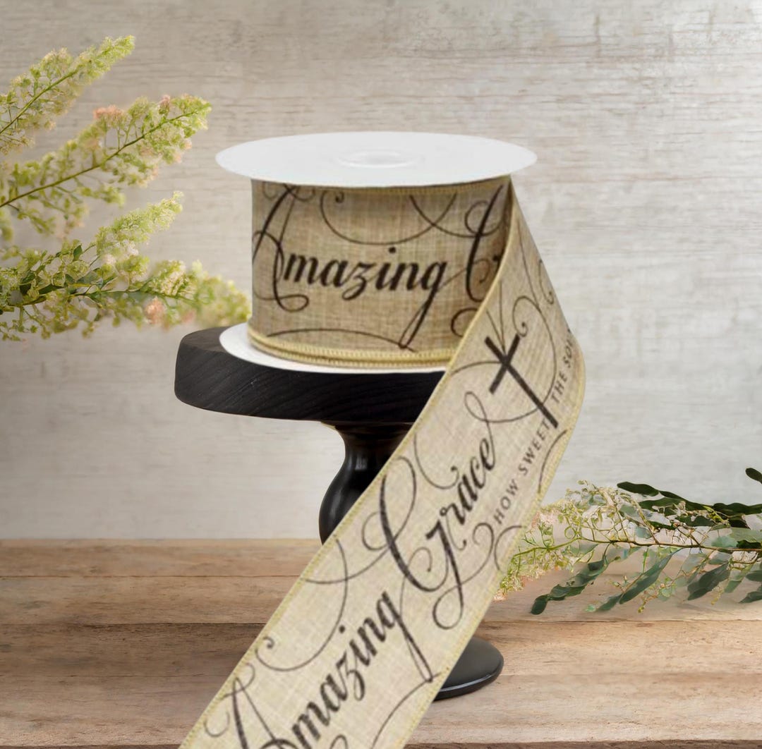 2.5in Amazing Grace Ribbon: Beige & Black (10 Yards) - Etsy