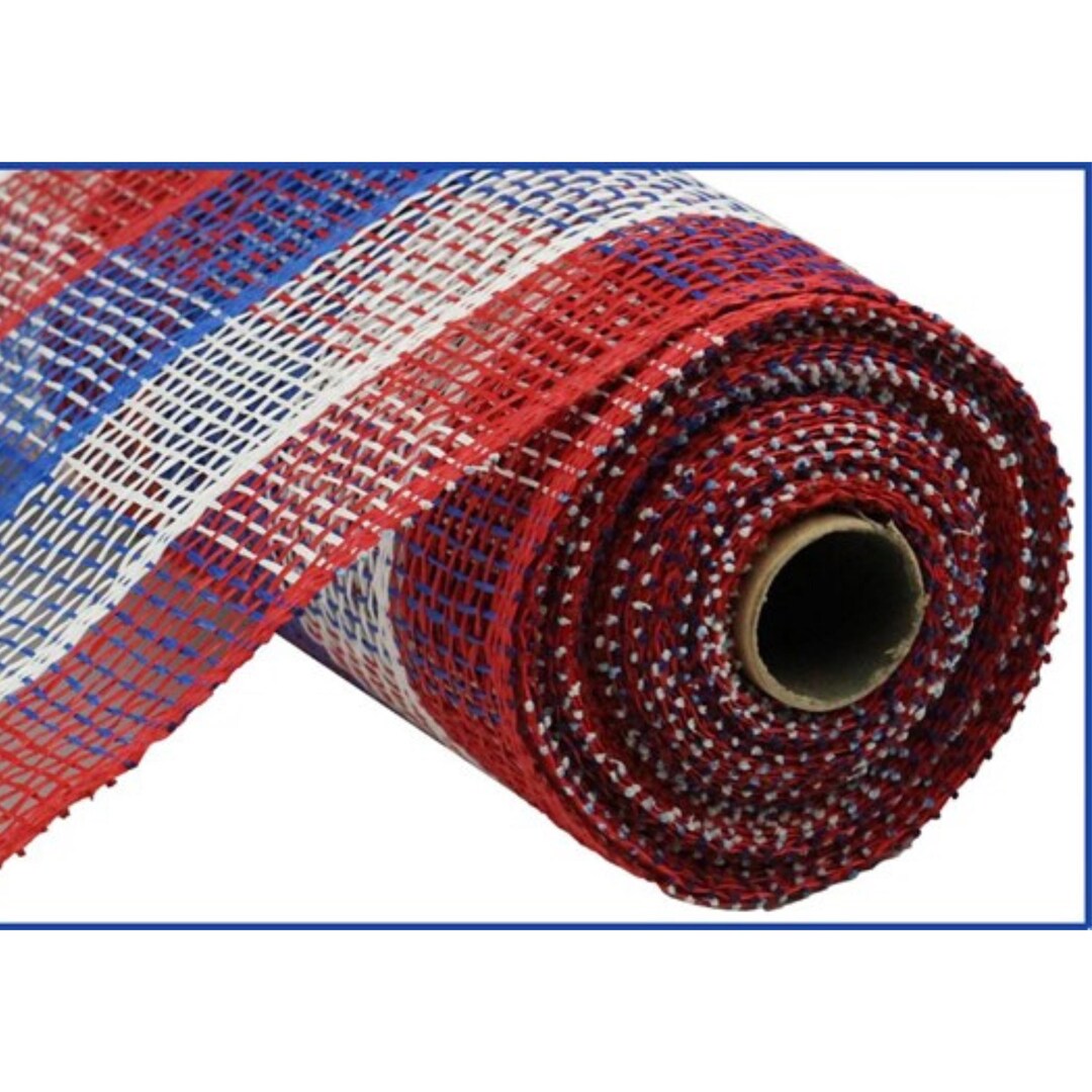 10in Poly Burlap Check Mesh: Patriotic - Etsy