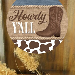 Howdy Y'all Cowboy Sign: Brown - Etsy