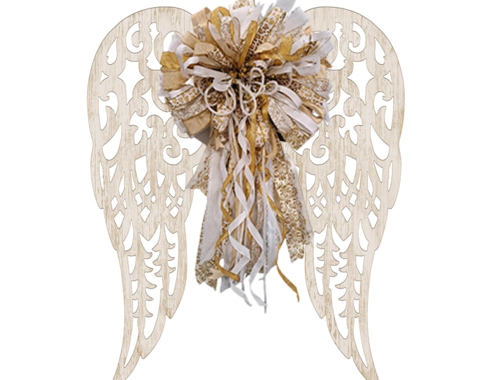 24in Metal Filigree Angel Wings: Antique Cream - Etsy