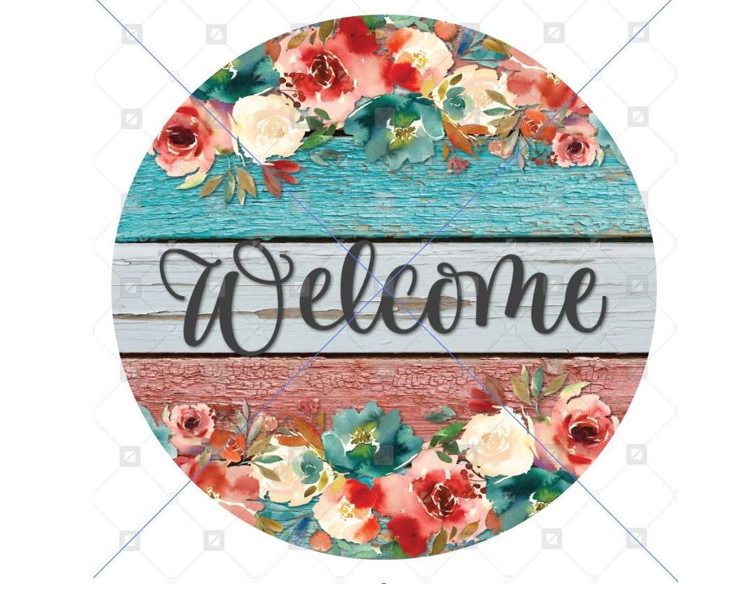 Rustic Welcome Wood Roses Sign Wreath Enhancement - Etsy