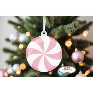 Pink White Peppermint Candy Round Sign Wreath Enhancement - Etsy