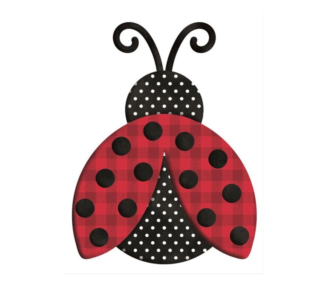 12in Metal Embossed Ladybug Hanger: Polka Dot/plaid - Etsy
