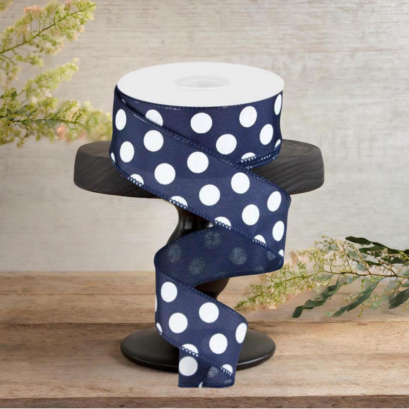 Navy Blue Polka Dot - Etsy