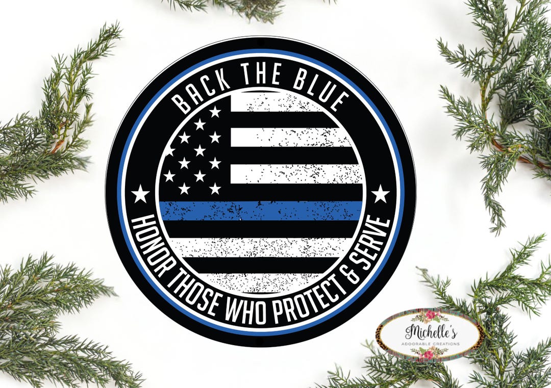 Back the Blue Thin Blue Line Sign - Wreath Enhancement - Etsy