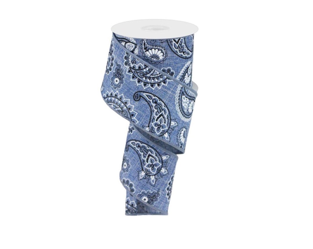 2.5in Bandana Ribbon: Denim Blue 10 Yards - Etsy