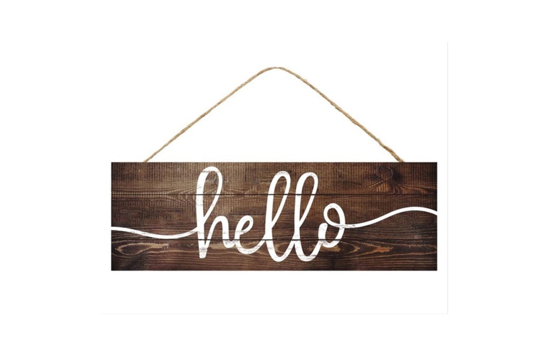 15in Wooden Sign: Hello - Etsy