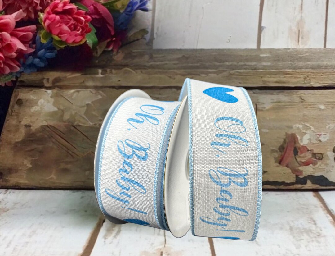 1.5in Oh Baby Boy Ribbon: Blue & White (10 Yards) - Etsy