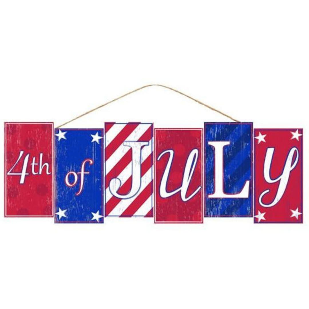 14in Wooden Block Sign: Happy 4th of July - Etsy