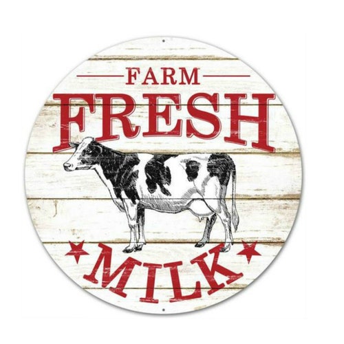 Milk & Cream Sign Farm Fresh Milk Sign Dairy Cow Decor - Etsy