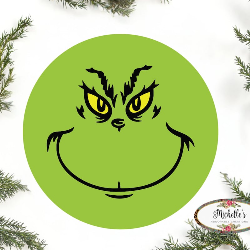 Grinch Wreath Sign Metal - Etsy