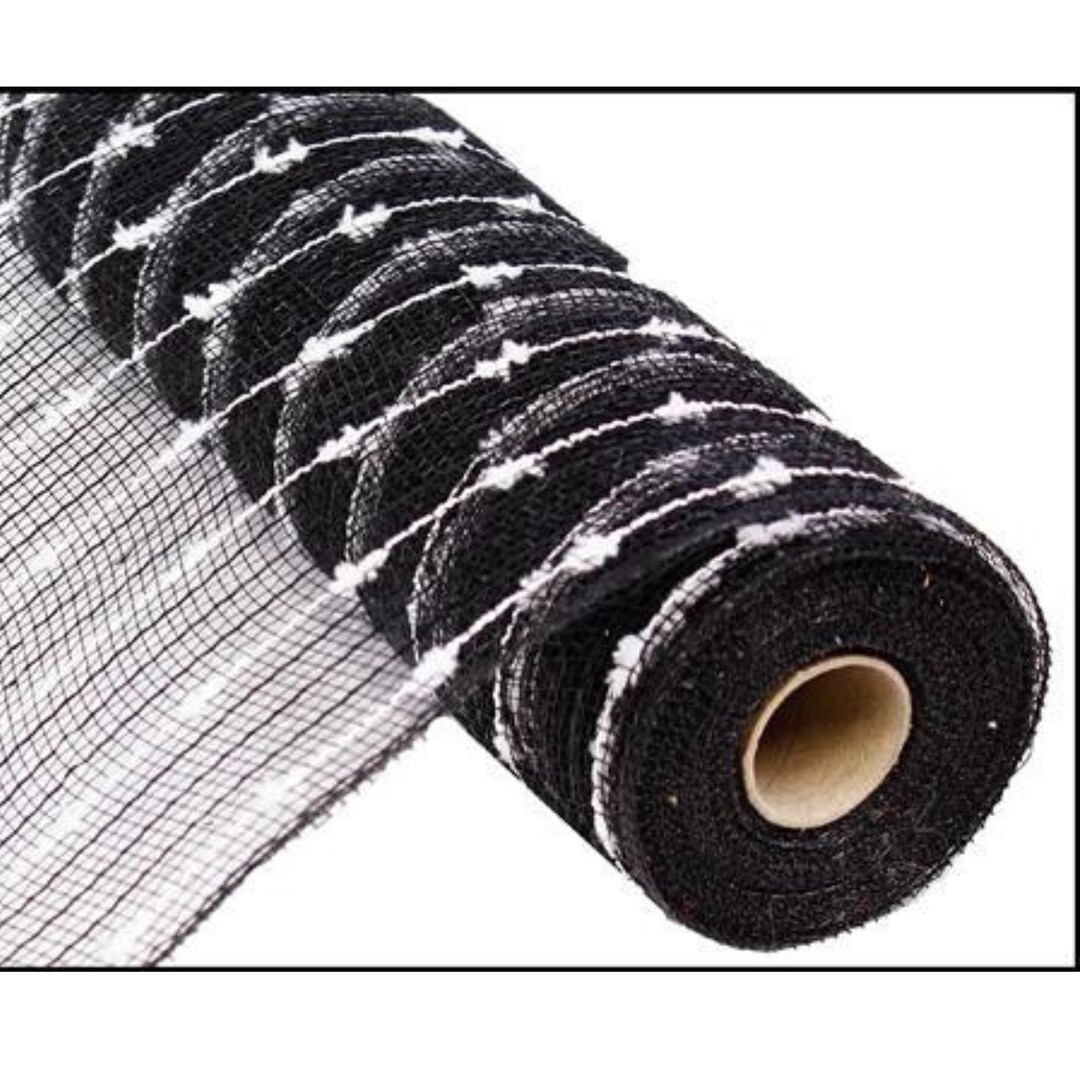 10.5in Metallic Cotton Ball Mesh Black/white (10 Yards) - Etsy