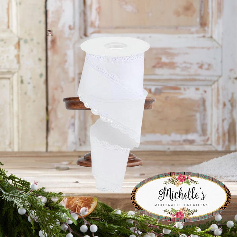 White Scallop Ribbon Yard - Etsy