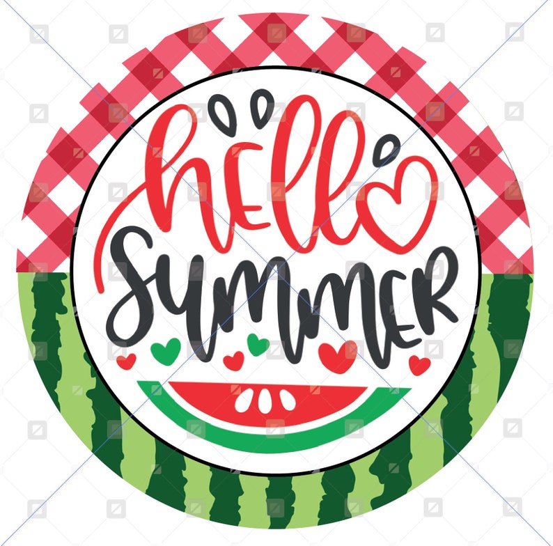 Hello Summer Round Watermelon Sign Wreath Enhancement - Etsy