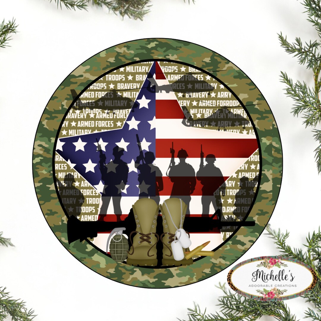 Patriotic Army Armed Forces Round Sign - Etsy