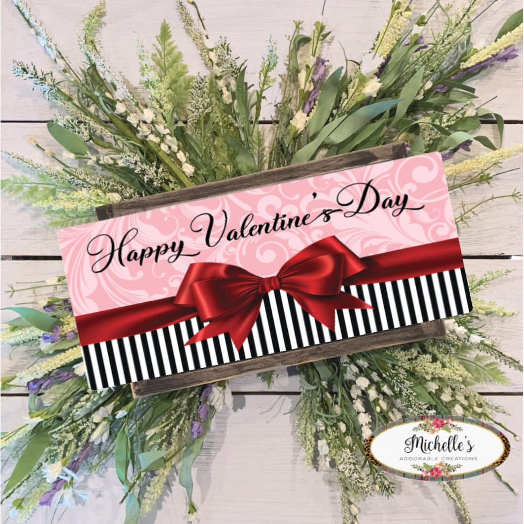 Happy Valentine's Day Red Bow Sign Wreath Enhancement - Etsy