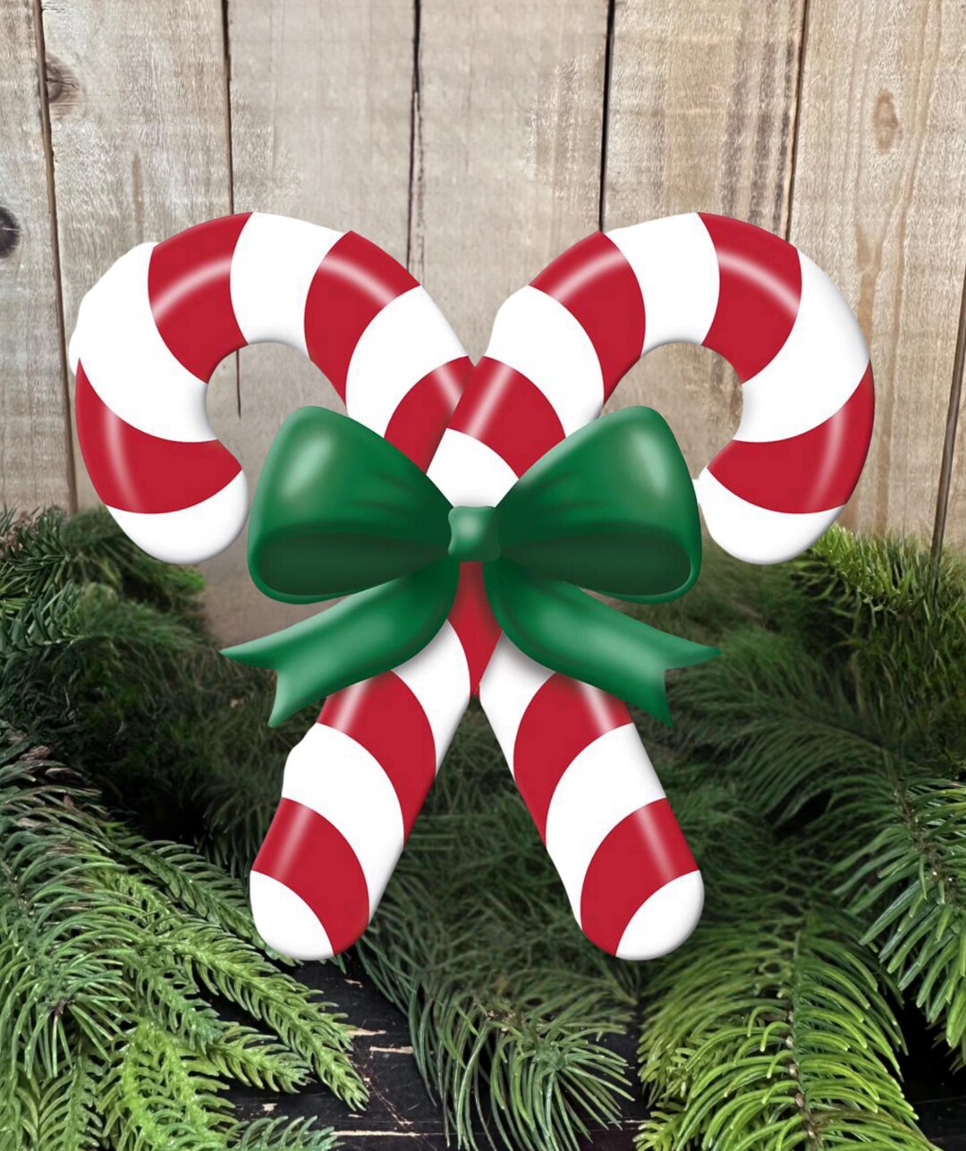 13in Metal Embossed Candy Canes: Red/white - Etsy