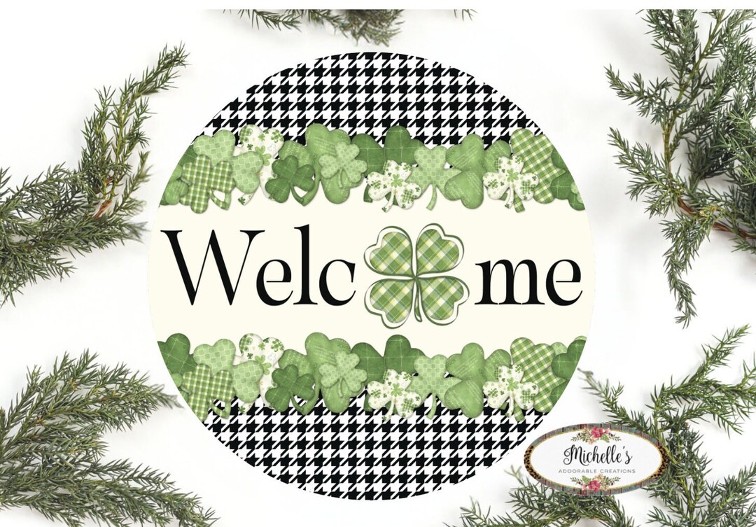 Saint Patrick Shamrock Welcome Sign - Etsy