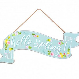 15in Wooden Banner Sign: Hello Spring - Etsy