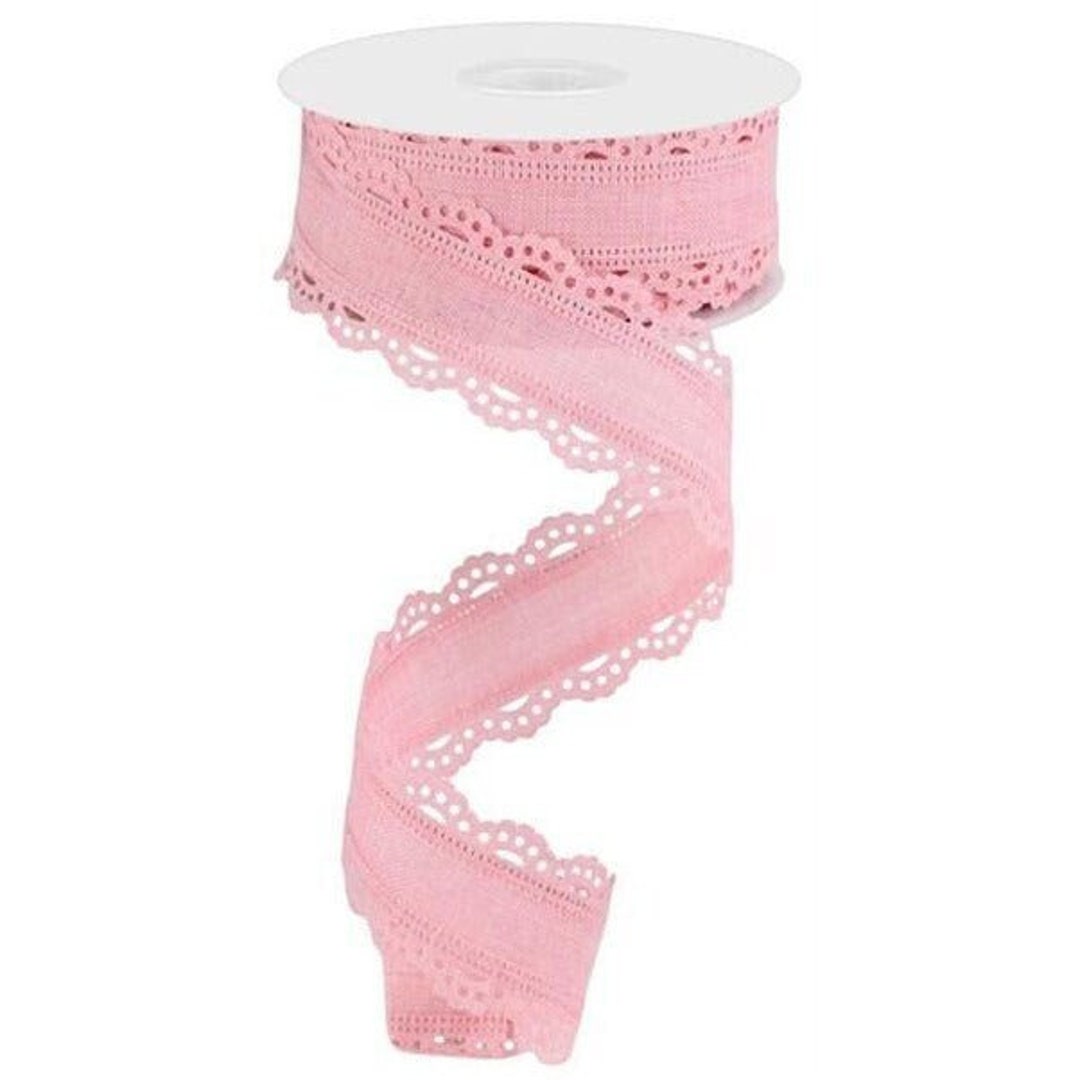 1.5in Scalloped Edge Ribbon: Rose Pink 10 Yard - Etsy