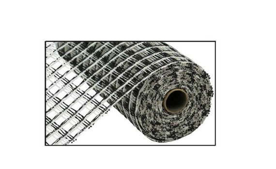 10 Poly Burlap Check Mesh: Black & White | Etsy