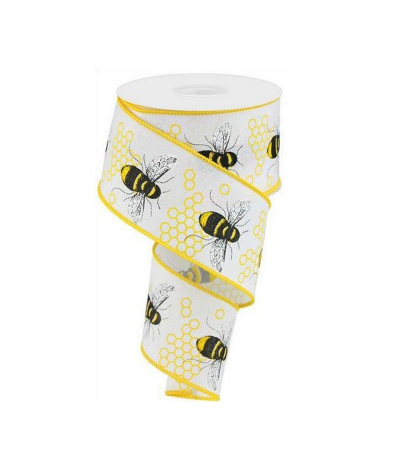 2.5 Honey Bee Royal Ribbon: White 10 Yards - Etsy