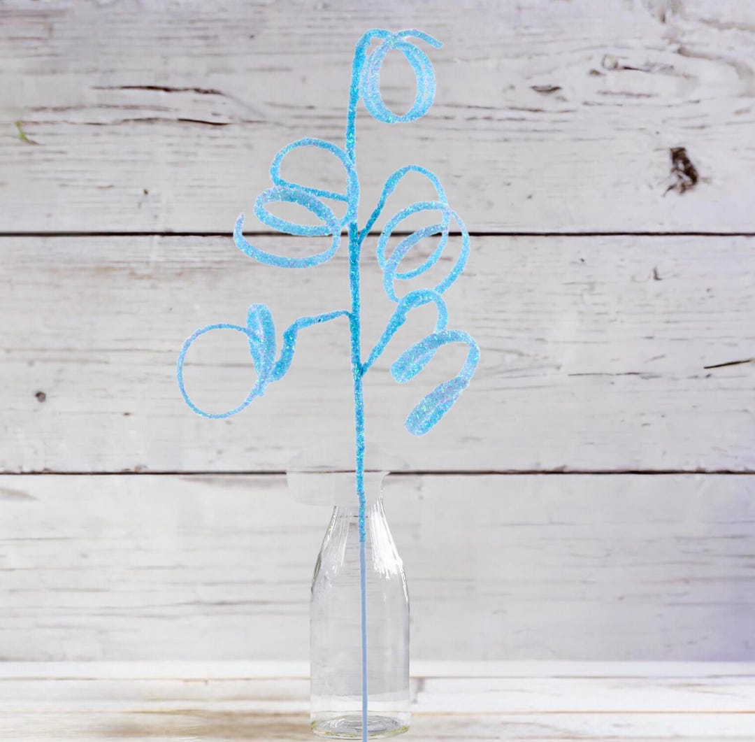 39in Iridescent Curly Hanging Spray: Soft Blue - Etsy