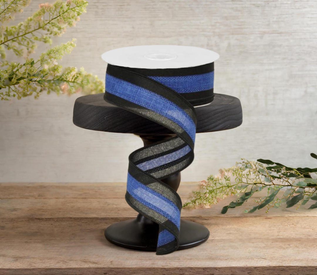 1.5in Police Support Ribbon: Black & Blue (10 Yards) - Etsy