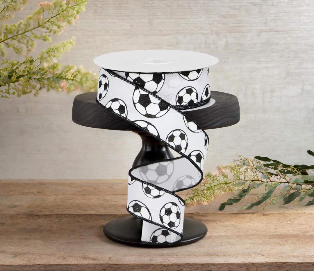 1.5in Glitter Soccer Ball Ribbon: White (10 Yards) - Etsy