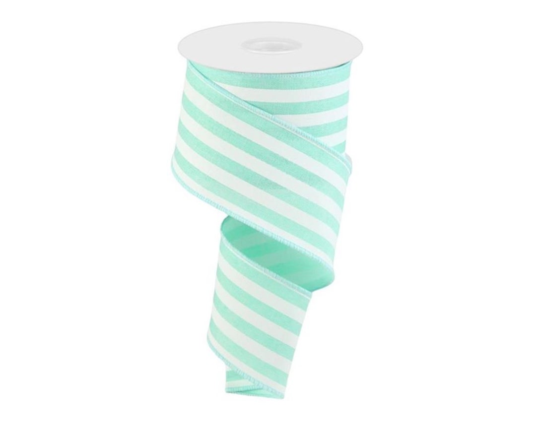 2.5in Vertical Stripe Ribbon: Mint Green 10 Yards - Etsy