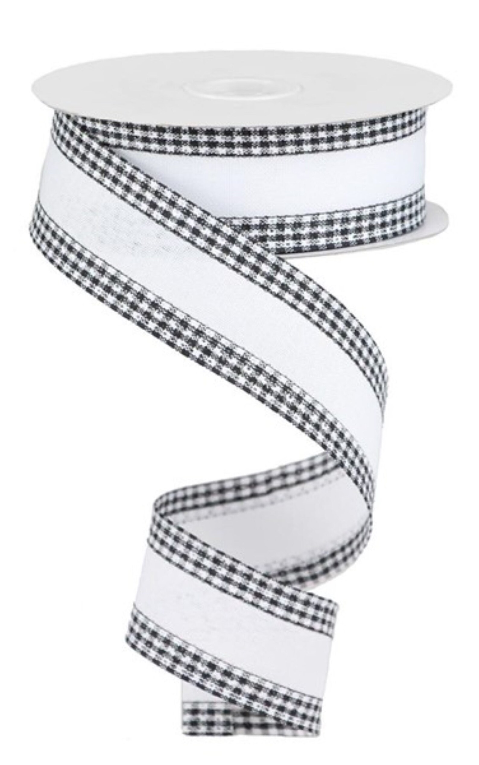 1.5 Black Gingham Edge Ribbon: White 10 Yards - Etsy