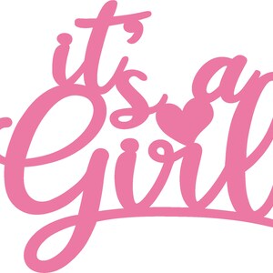Pink It's a Girl Script Word Wood Cutout - Etsy