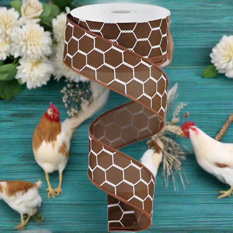 1.5in Chicken Wire Ribbon: Chocolate (10 Yards) - Etsy