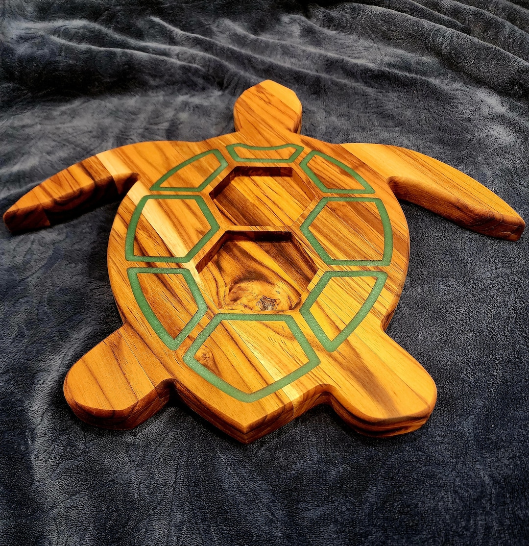 Teak Wooden Sea Turtle Serving Tray - Etsy