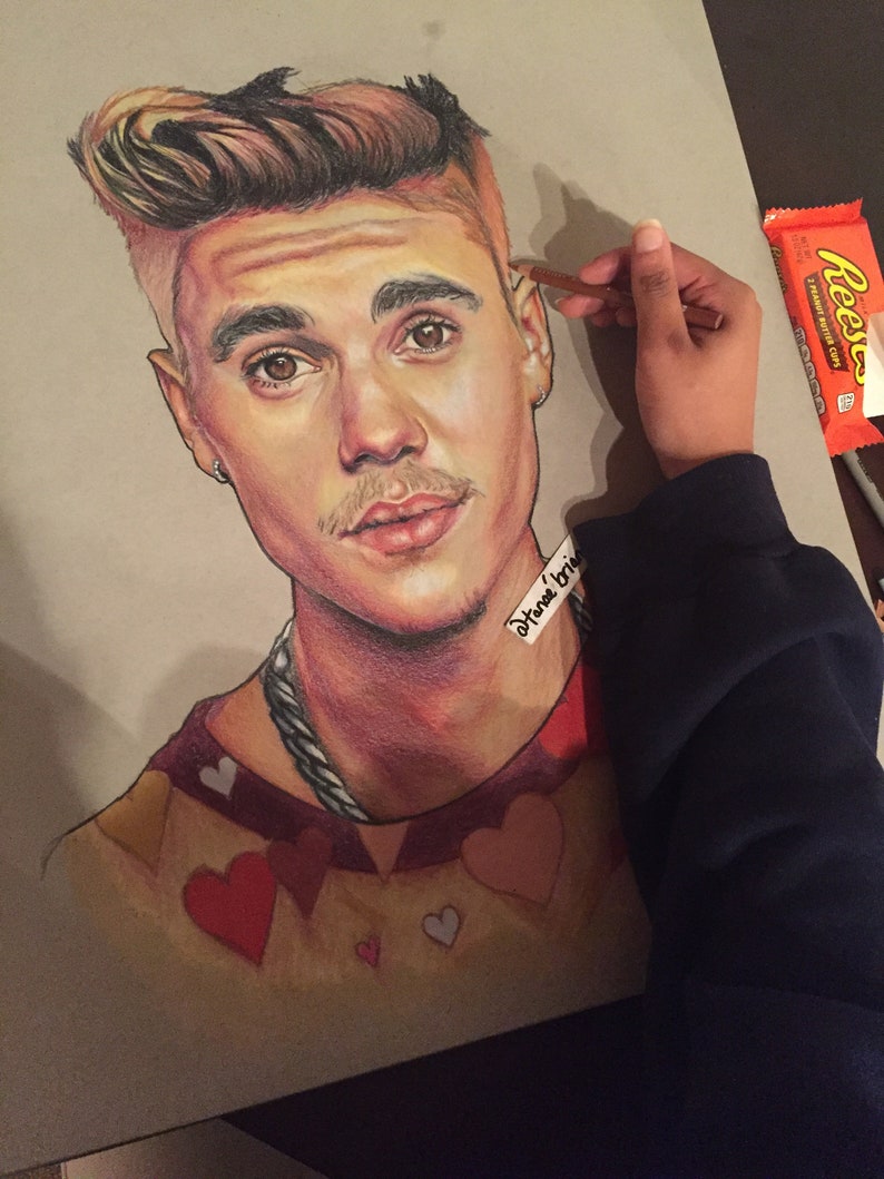 Justin Bieber Wall Art, Valentines Day Art Print, Justin Bieber ...