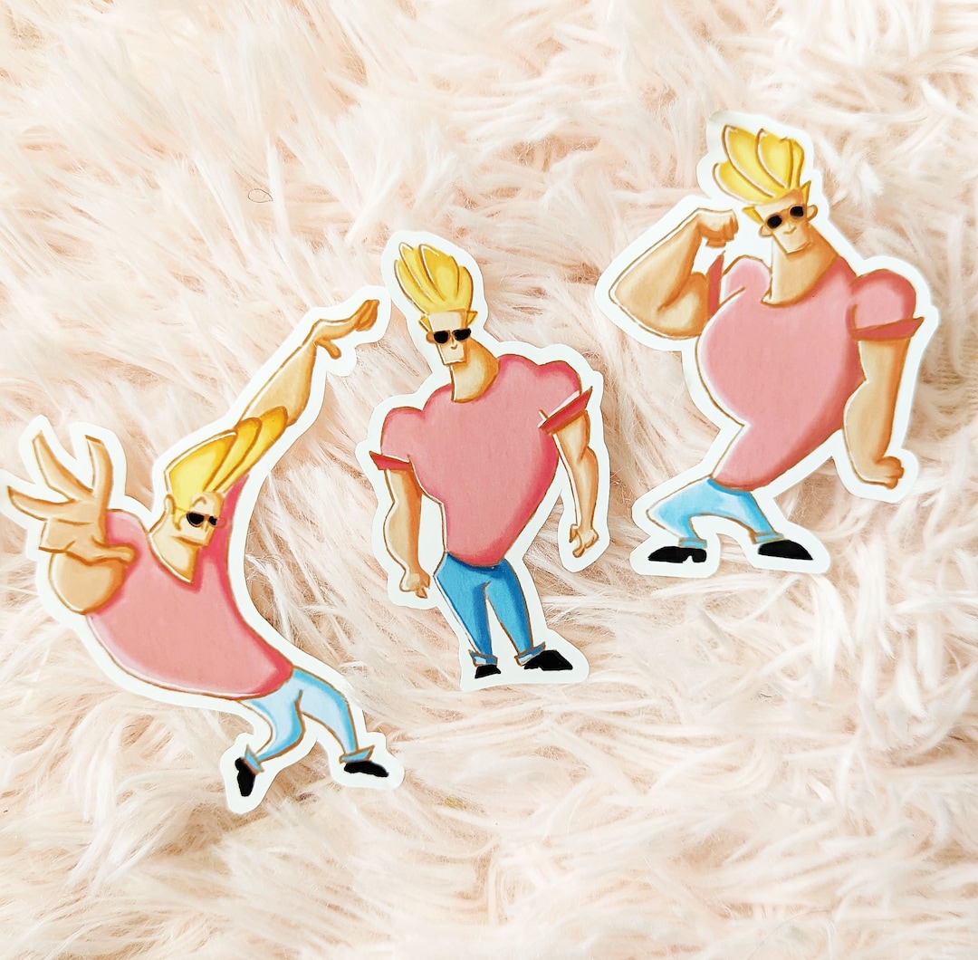 Valentines Day Art Sticker, Johnny Bravo Stickers, 90s Kid Stickers ...
