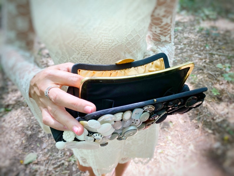 Mid-century Ombré Vintage Button Clutch White to Black | Etsy