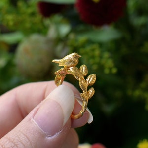 Handmade Silver/gold Plated Robin Ring - Etsy
