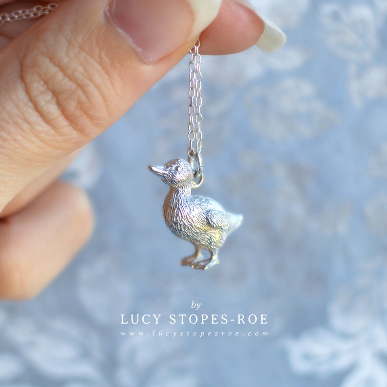 Handmade Silver/gold Duckling Pendant and Chain - Etsy