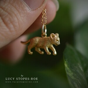 Handmade Silver/gold-plate Lion Cub Pendant and Chain - Etsy