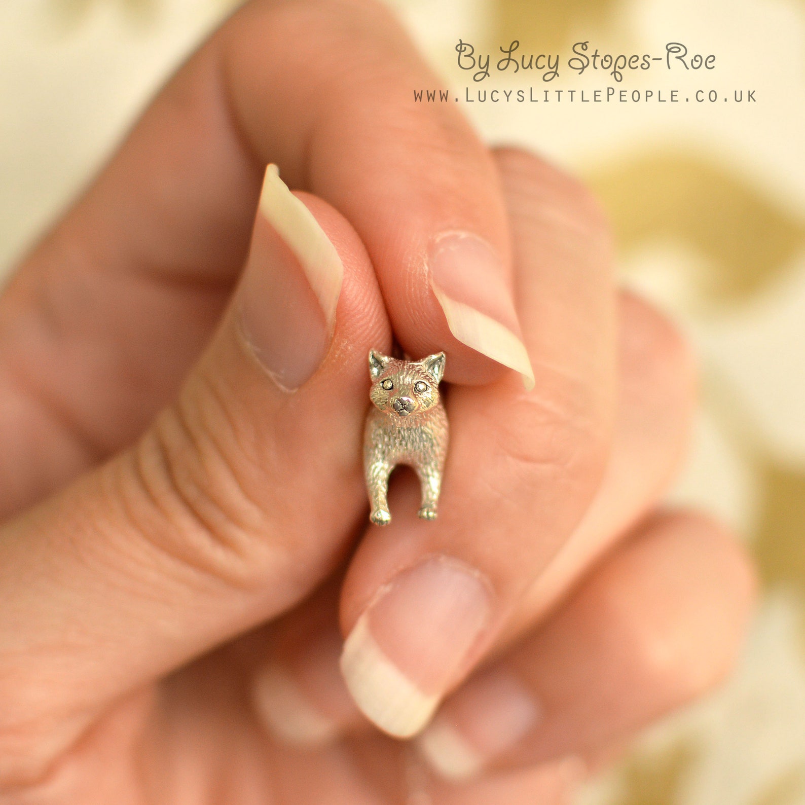 Handmade Silver/gold Cat Pendant and Chain - Etsy UK