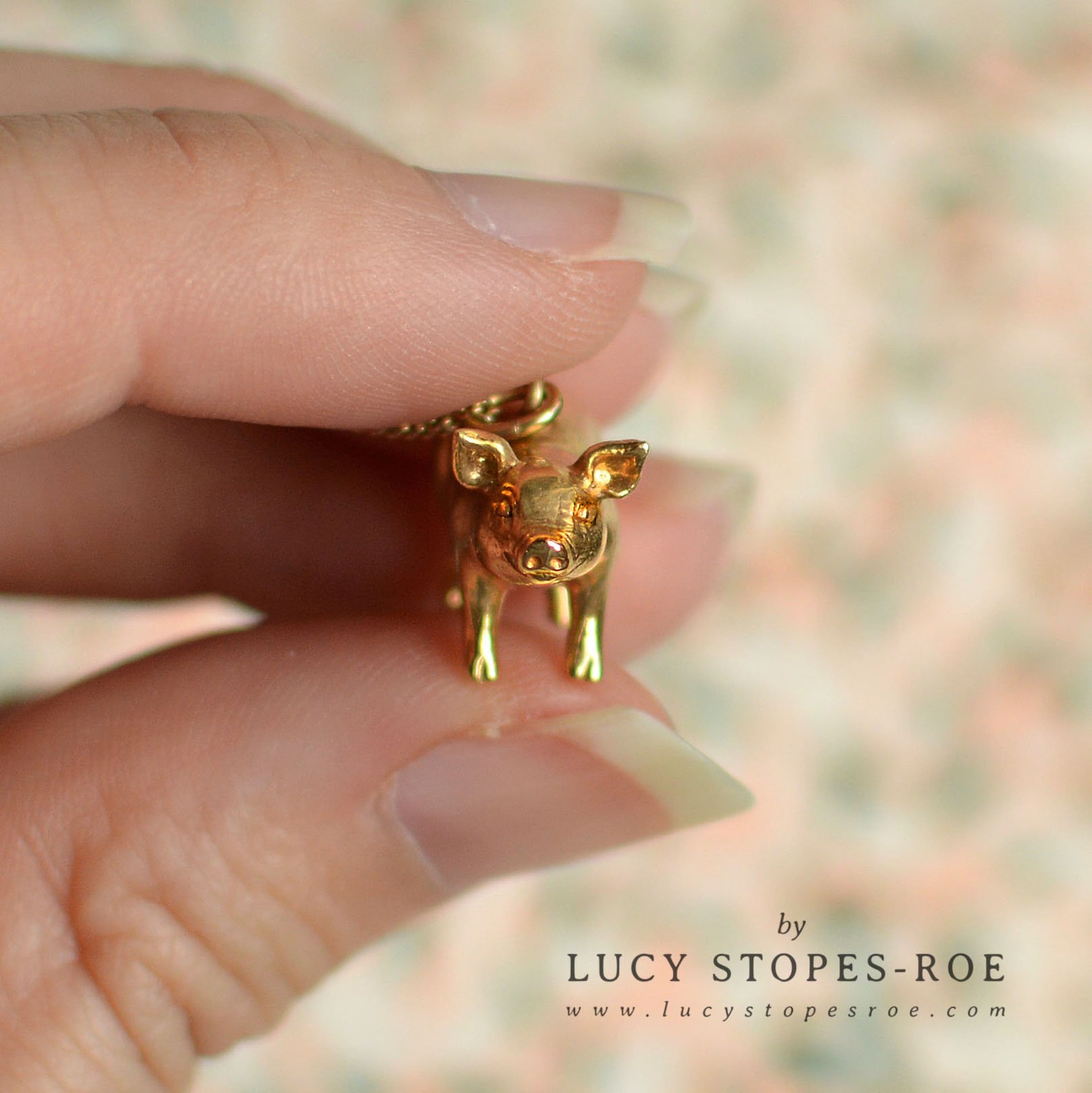 Handmade Gold/silver Pig Pendant and Chain - Etsy UK