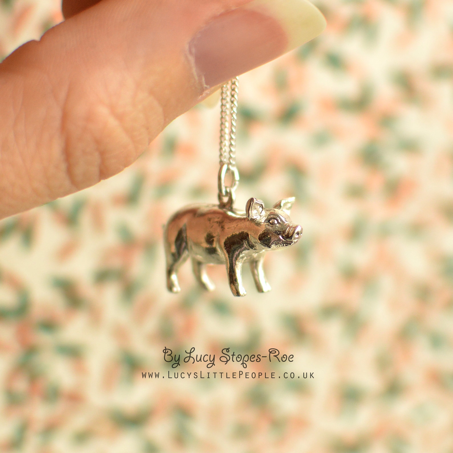 Handmade Gold/silver Pig Pendant and Chain - Etsy UK