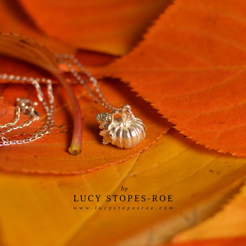 Handmade Gold/silver Pumpkin Pendant and Chain - Etsy UK