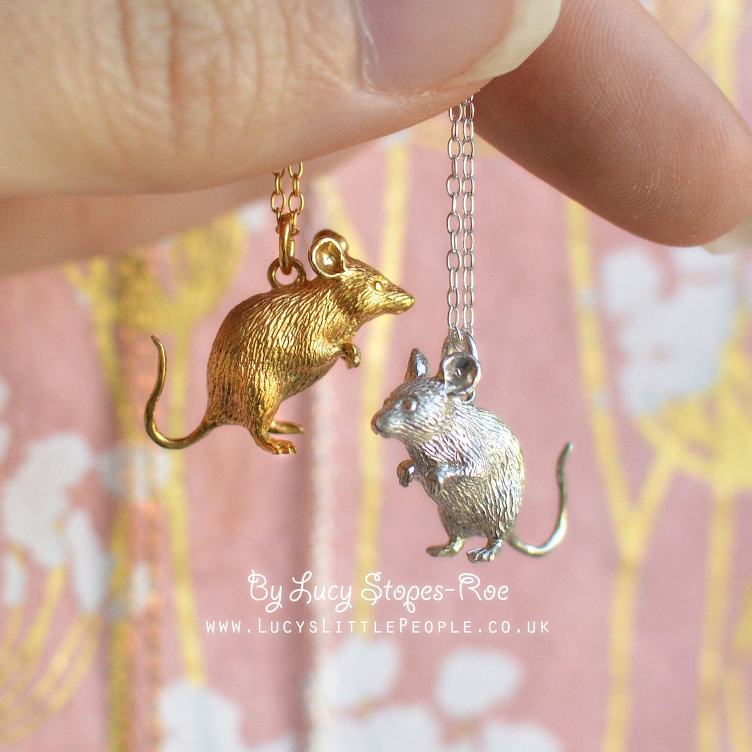 Handmade Gold/silver Mouse Pendant and Chain - Etsy