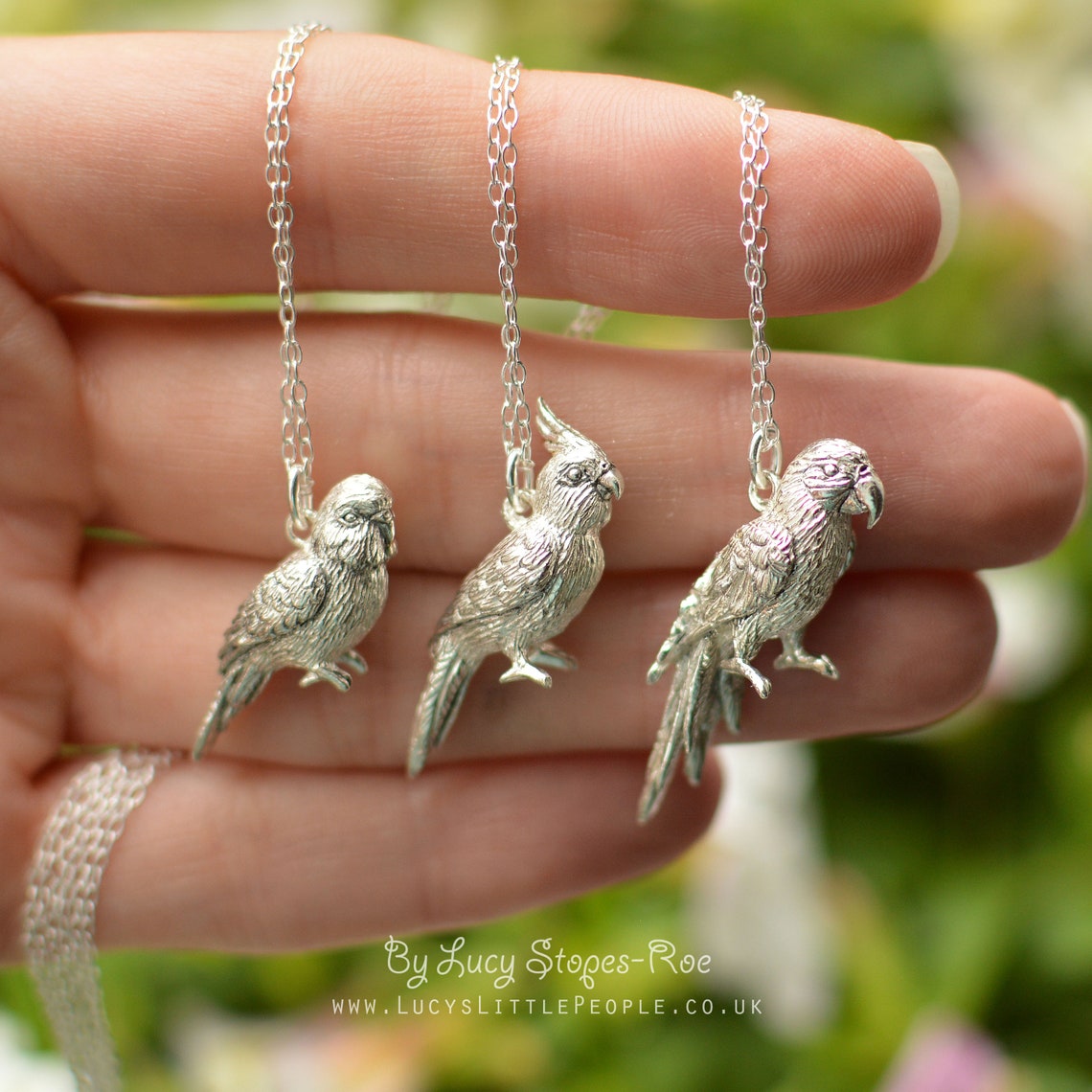 Handmade Silver/Gold/Solid 9ct Gold Budgie/Parakeet Pendant | Etsy