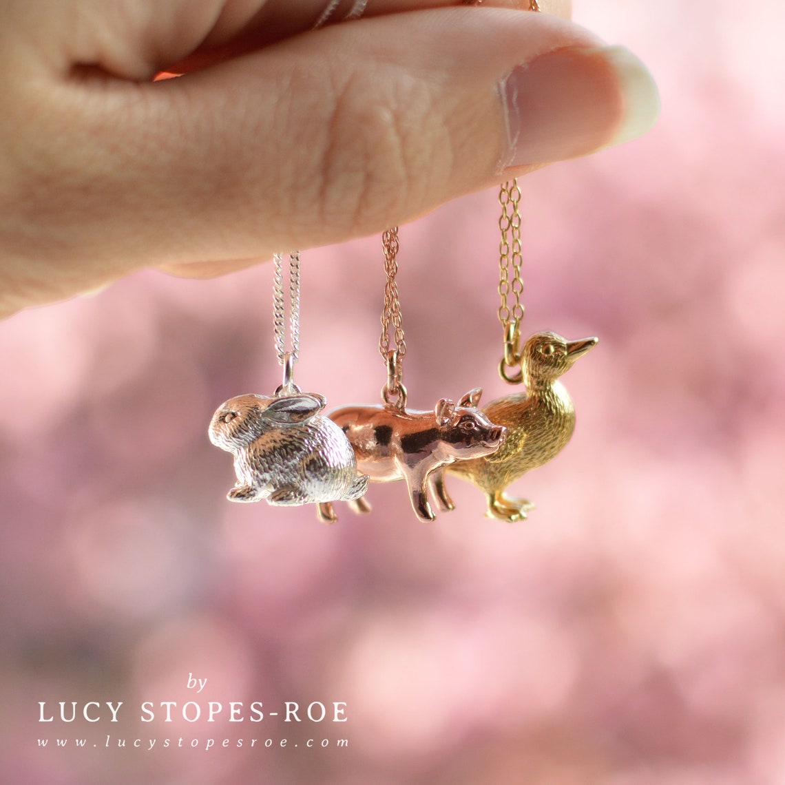 Handmade Silver/gold Bunny Rabbit Pendant and Chain - Etsy