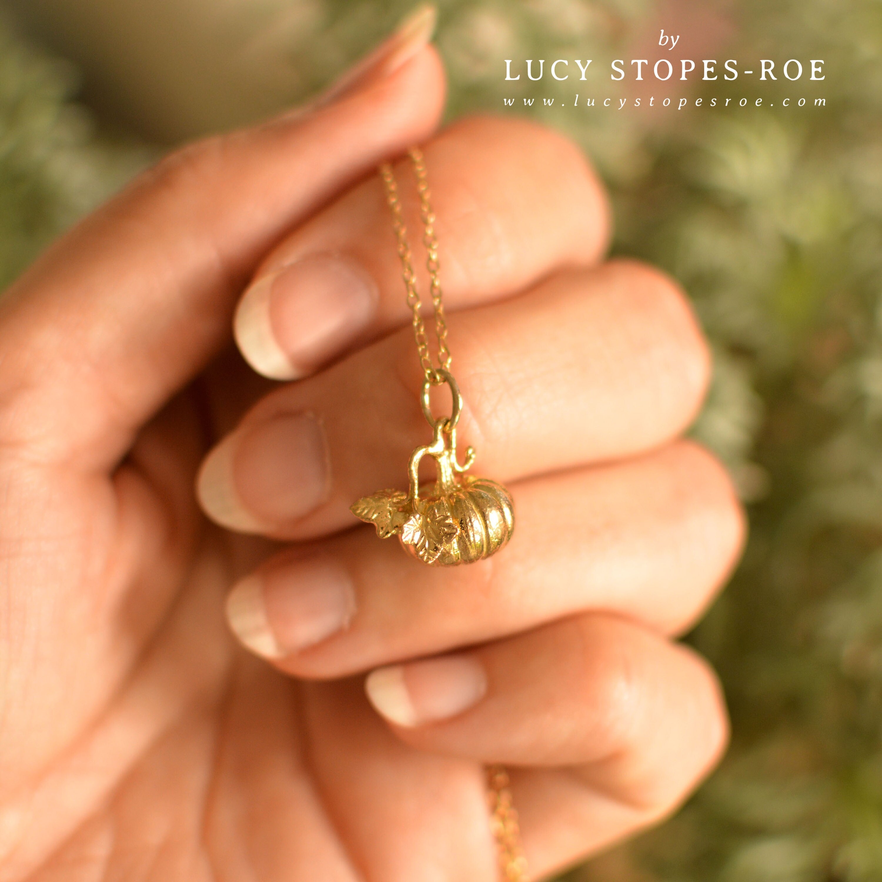 Handmade Gold/silver Pumpkin Pendant and Chain - Etsy UK