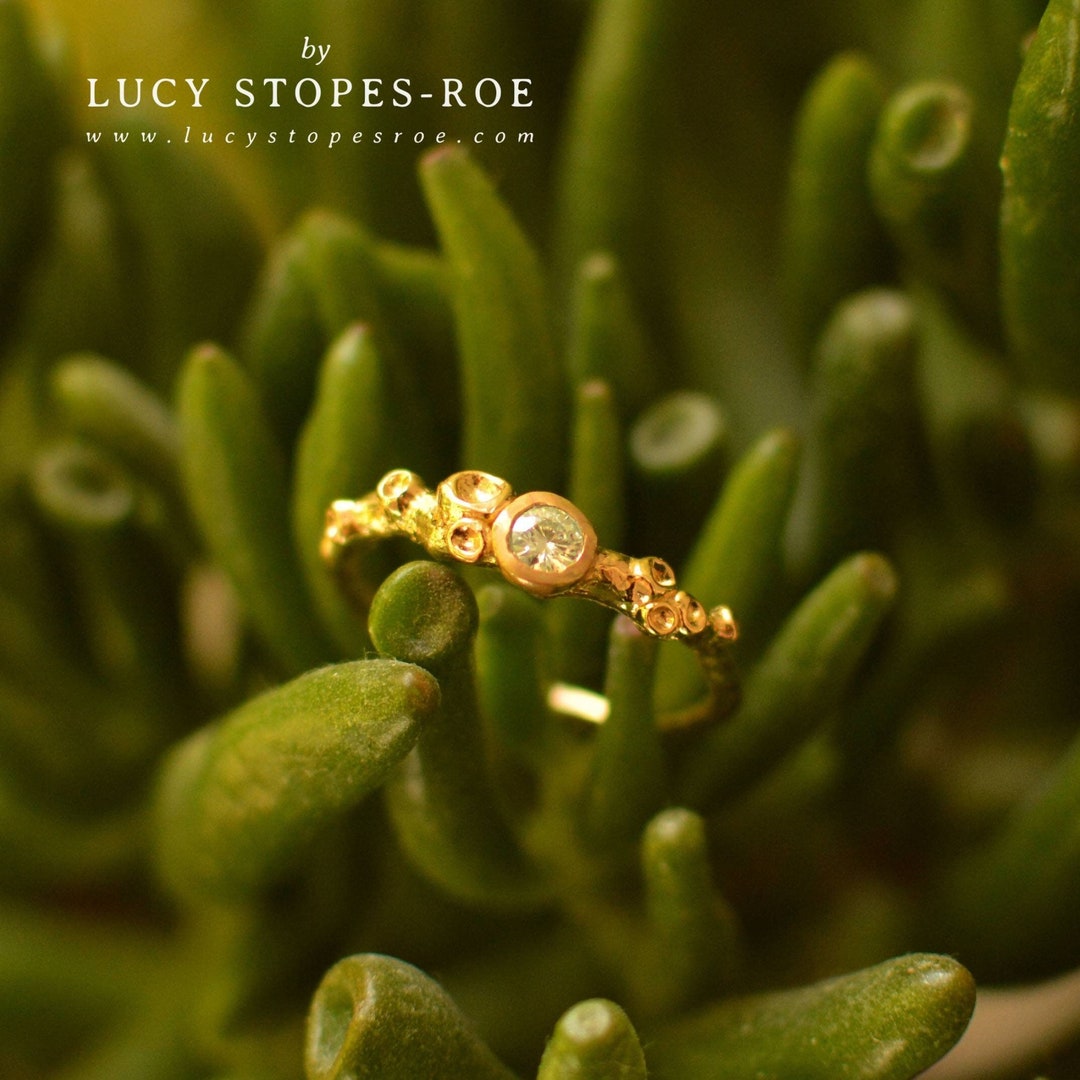 Handmade Solid Gold and Diamond Barnacle Ring - Etsy